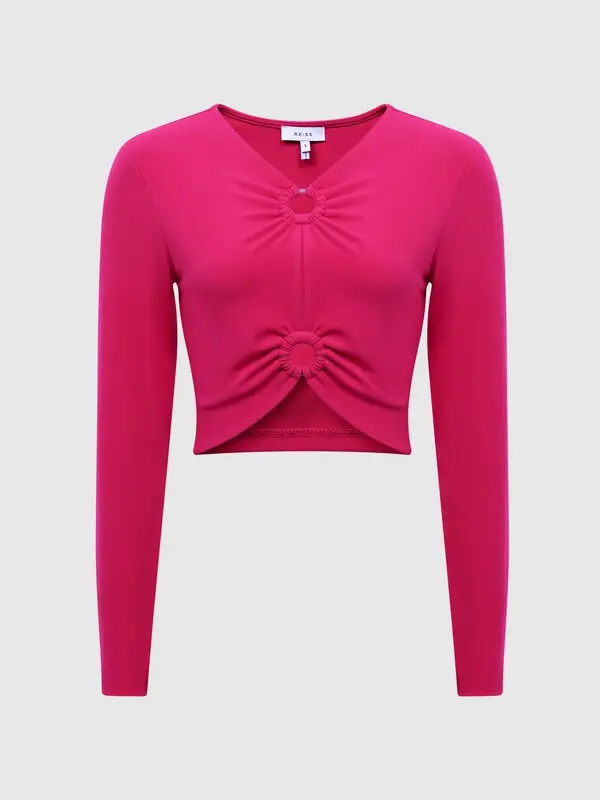 REISS Ring-front Cropped Top