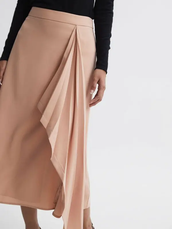 REISS Ash High-rise Ruffle Midi Skirt