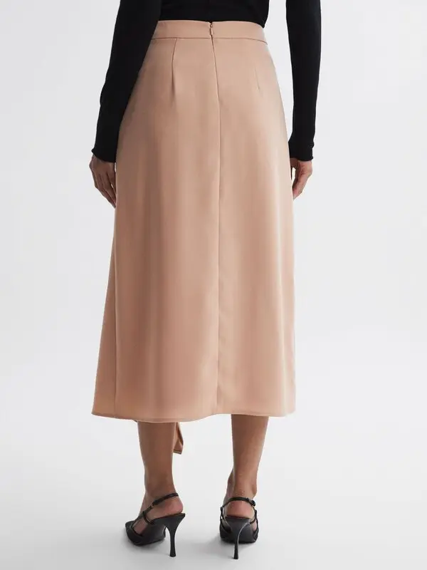 REISS Ash High-rise Ruffle Midi Skirt