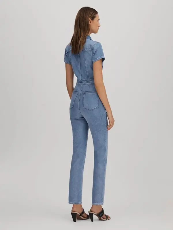 Good American Fit For Success Denim Jumpsuit - Mid Blue