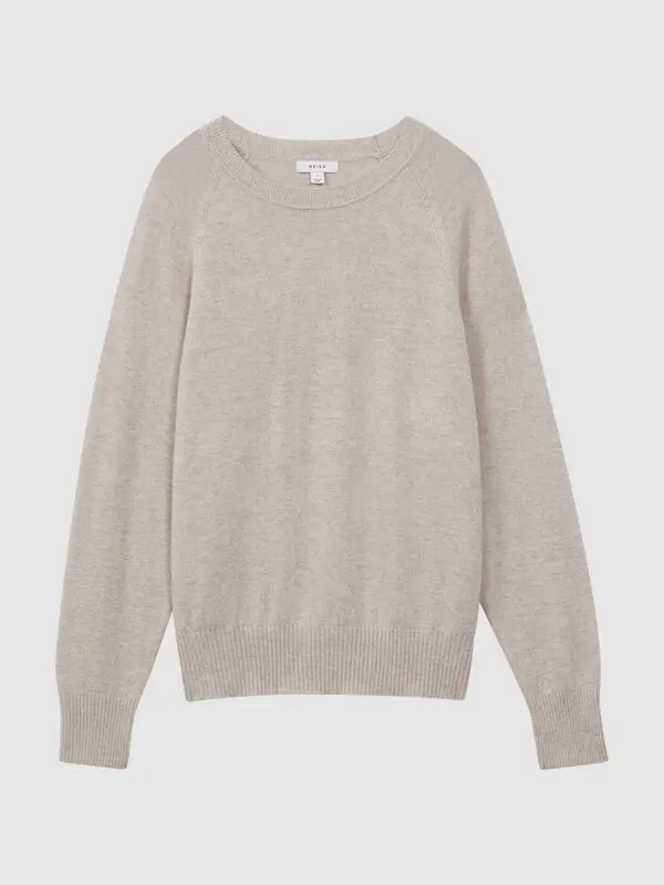 REISS Andi Oversized Wool Blend Crew Neck Jumper