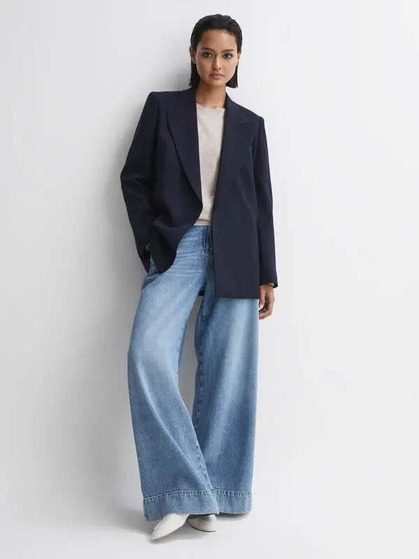 REISS Andi Oversized Wool Blend Crew Neck Jumper