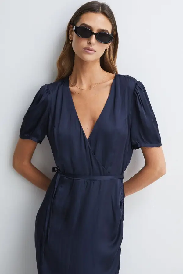 Paige Manuela V-Neck Belted Midi Dress In Dark Galaxy - 50% Off |  Editorialist