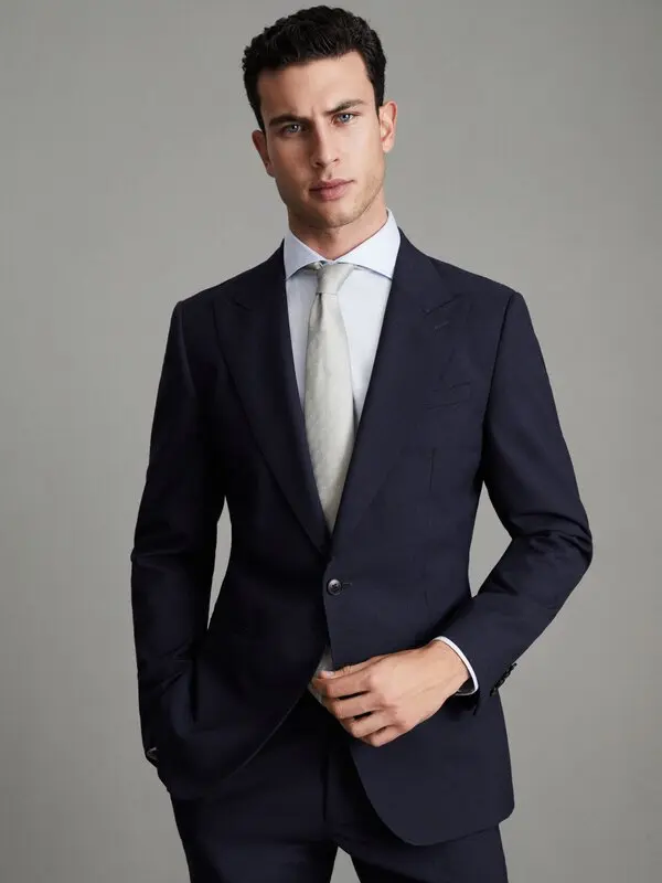 REISS Bold Slim Fit Wool Single Breasted Blazer