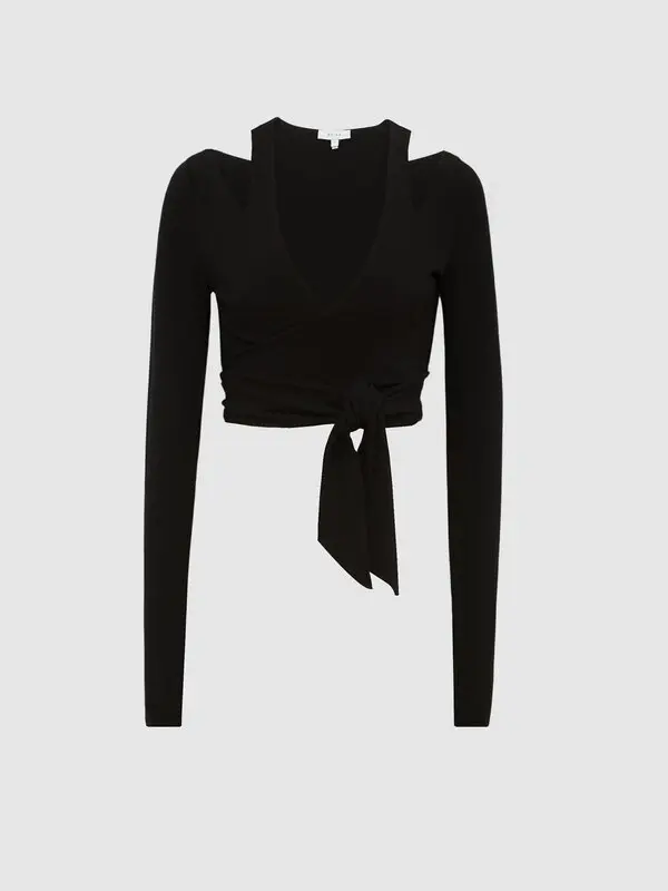 REISS Camille Tie-front Crop Top
