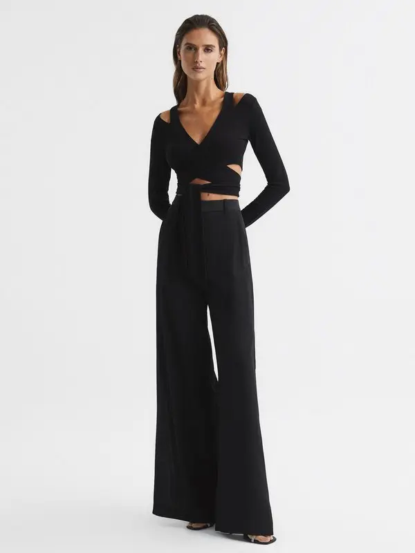 REISS Camille Tie-front Crop Top