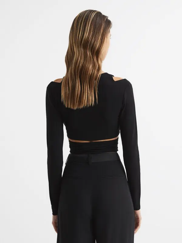 REISS Camille Tie-front Crop Top