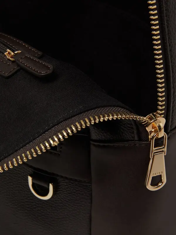 REISS Leather Zipped Backpack