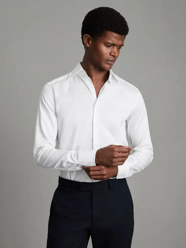 REISS Frontier Slim Fit Cotton Blend Shirt