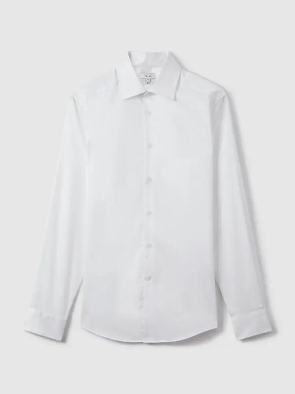 REISS Frontier Slim Fit Cotton Blend Shirt