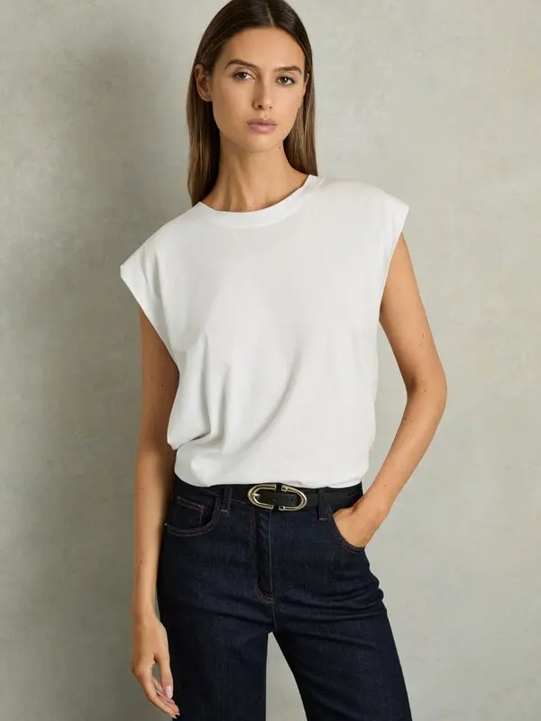 REISS Morgan Cotton T-shirt - White