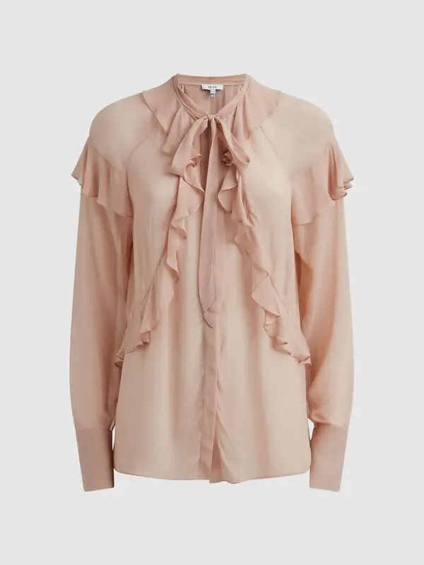REISS Winnie Ruffle Blouse