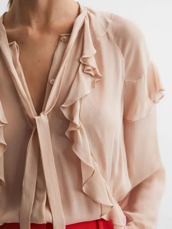 REISS Winnie Ruffle Blouse