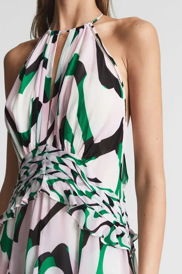 reiss green halter dress Buy Reiss Green Fae Satin Cape Maxi Dress from Next USA