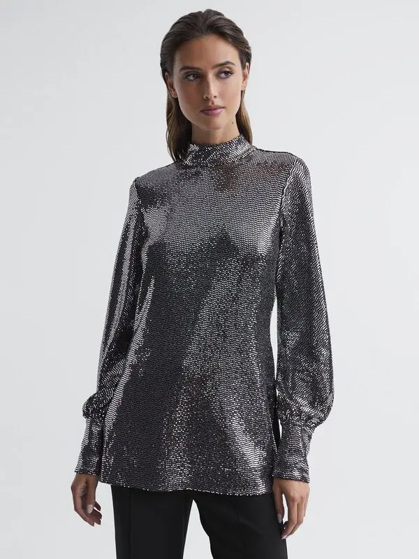 REISS Ariana Sequin Occasion Top