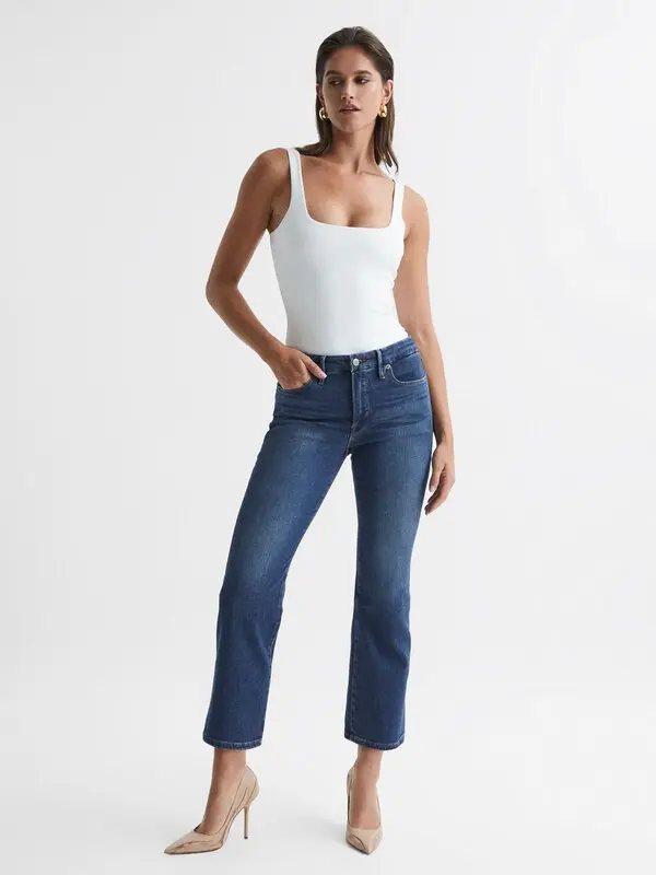 Good American Good Legs Crop Mini Boot Jeans