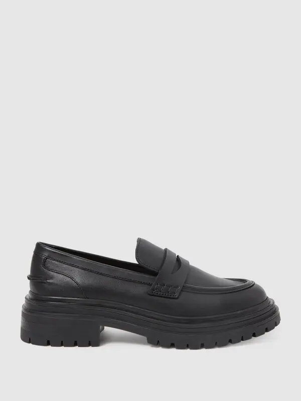 REISS Adele Leather Loafers