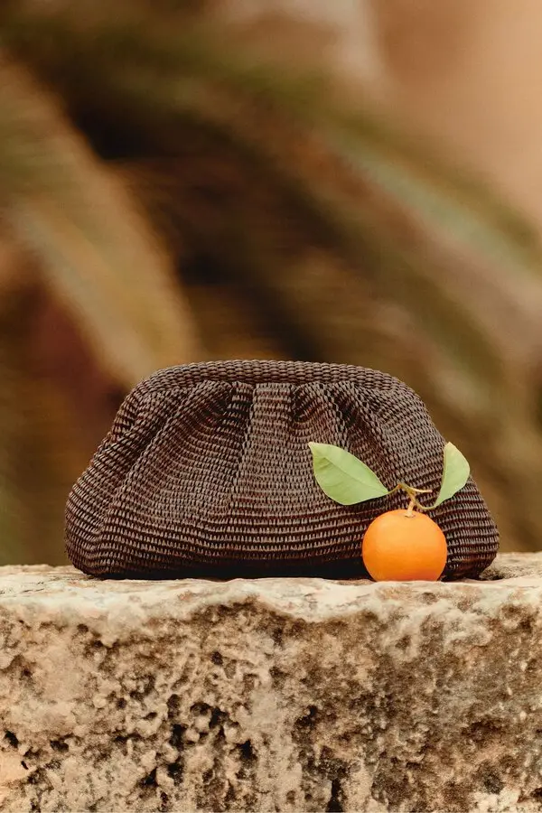 REISS Gia Raffia-effect Clutch Bag