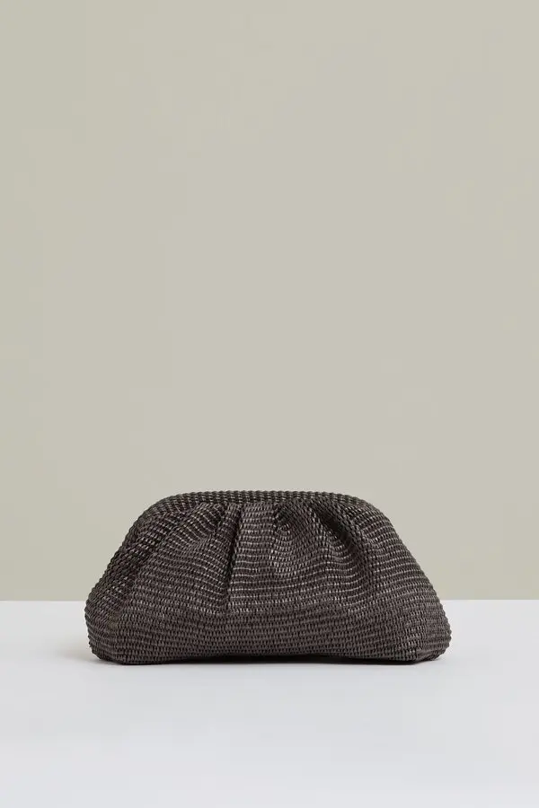 REISS Gia Raffia-effect Clutch Bag