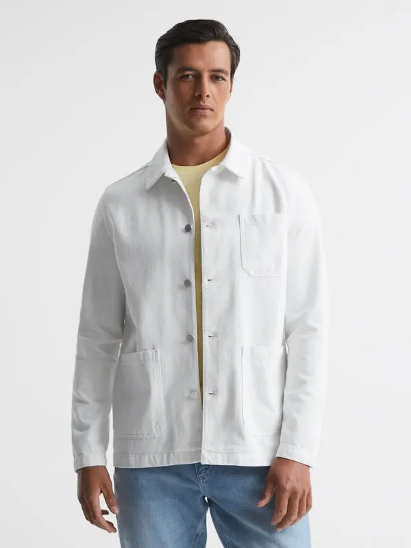 REISS Distant Cotton Twill Worker Jacket