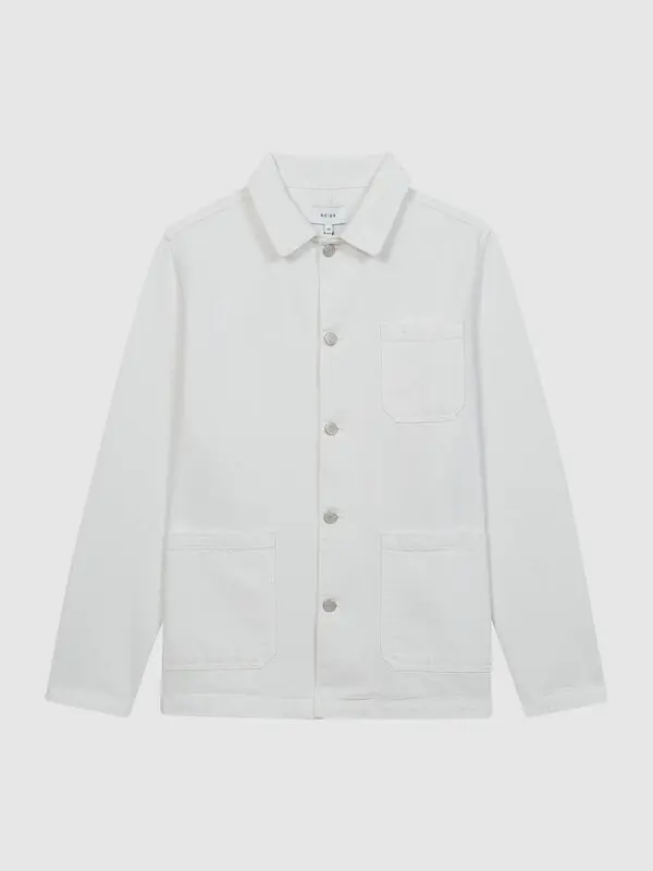 REISS Distant Cotton Twill Worker Jacket