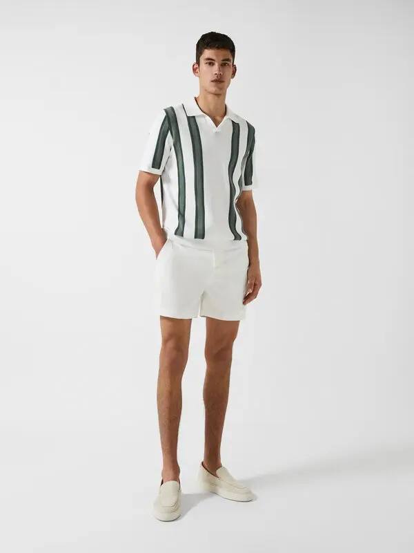 REISS Che| Che Ricco Open Collar Striped Polo T-shirt