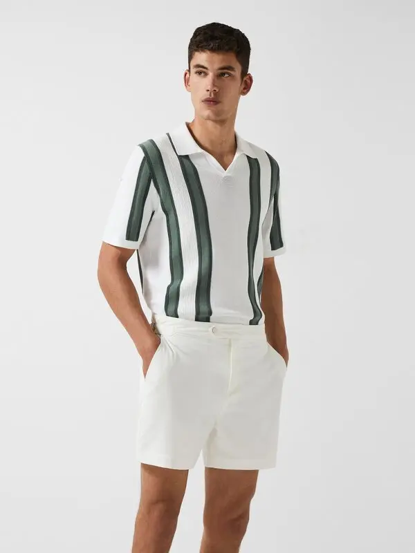 REISS Che| Che Ricco Open Collar Striped Polo T-shirt