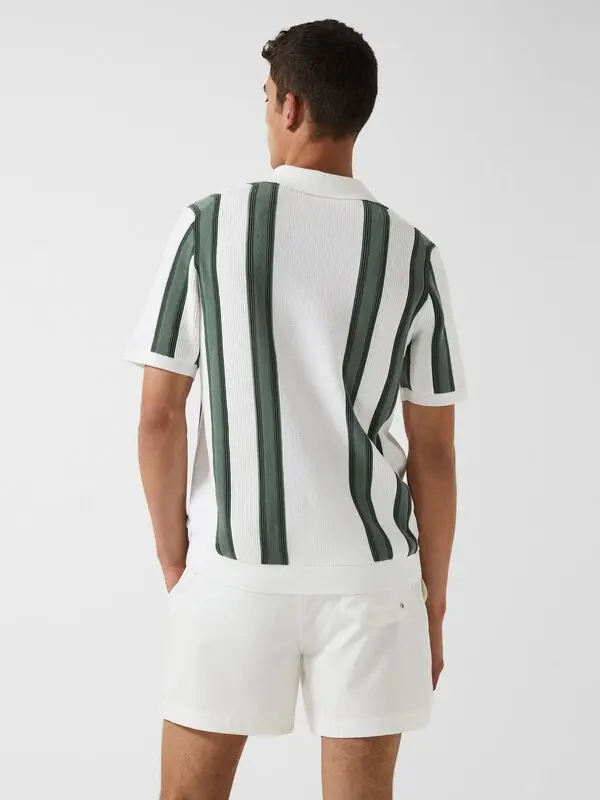 REISS Che| Che Ricco Open Collar Striped Polo T-shirt