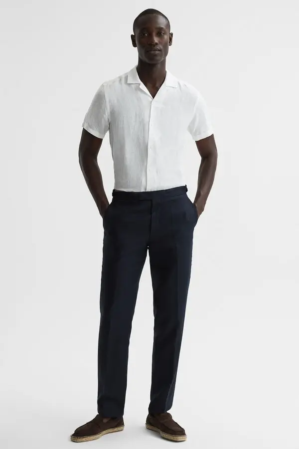 rufus dress shirts Reiss Rufus Linen Cuban Collar Shirt In Sage - 31% Off
