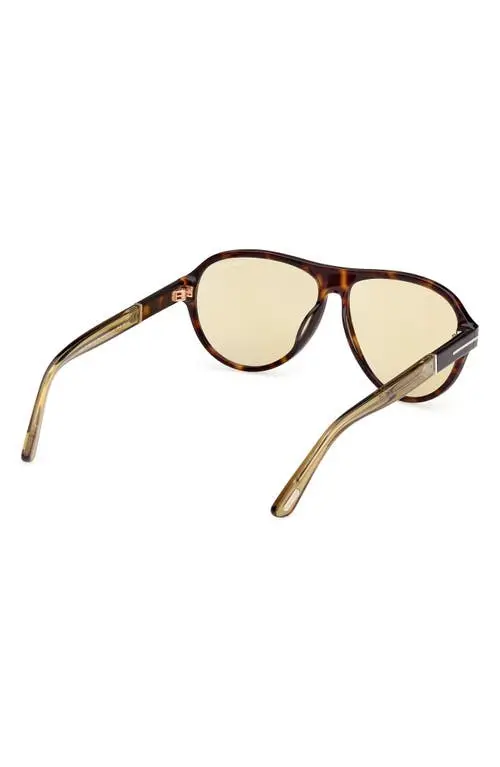 TOM FORD Quincy 59mm Aviator Sunglasses - Havana / Eco / Khaki