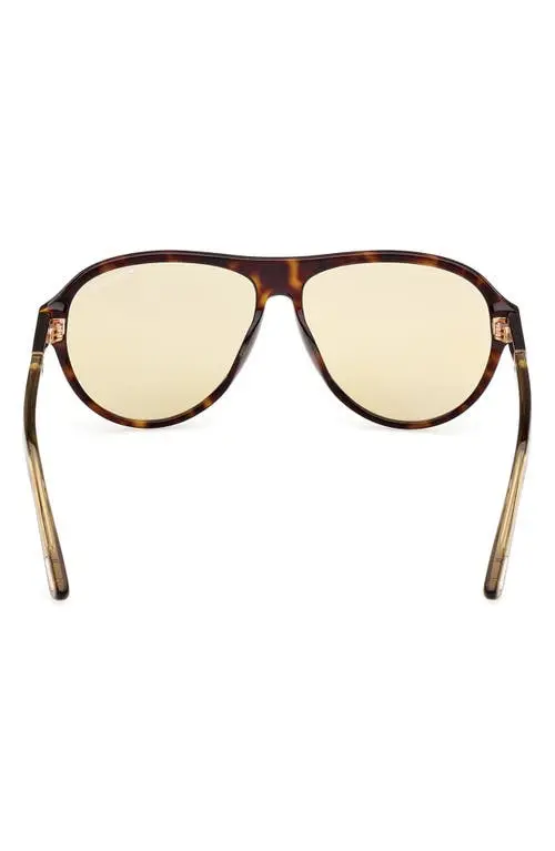 TOM FORD Quincy 59mm Aviator Sunglasses - Havana / Eco / Khaki