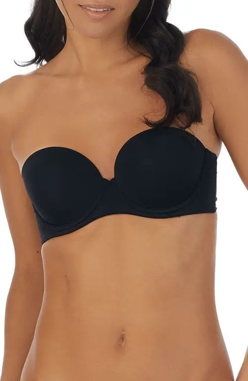 ON GOSSAMER Sleek Micro Underwire Strapless Plunge Bra - Black