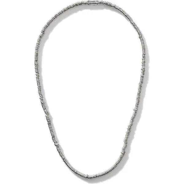 John Hardy Heishi Sterling Beaded Necklace - Silver