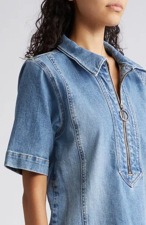 knee length dresses for ladies Liv Button Down Denim Mini Dress