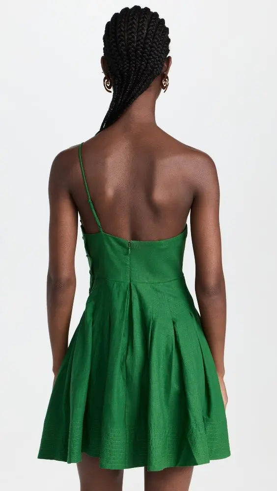Farm Rio One-Shoulder Mini Dress In Green - 60% Off | Editorialist