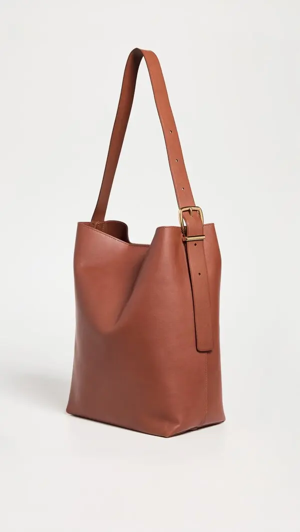 Madewell The Essential Leather Bucket Tote Warm Cinnamon