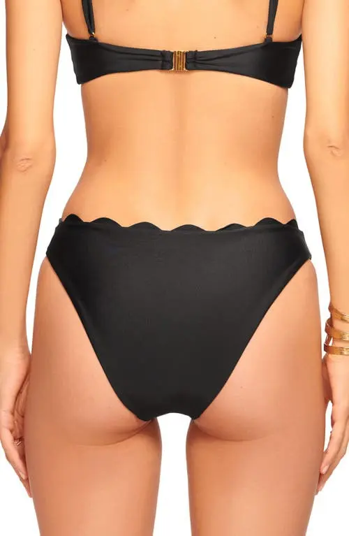Ramy Brook Amani Scalloped Bikini Bottoms - Black