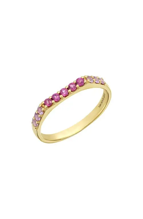 Bony Levy 14k Gold Gemstone Stacked Ring - Pink Rhodolite Amethyst