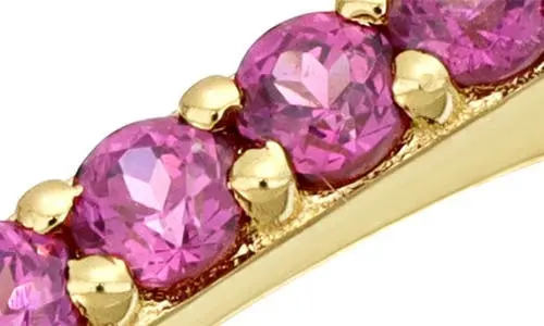 Bony Levy 14k Gold Gemstone Stacked Ring - Pink Rhodolite Amethyst