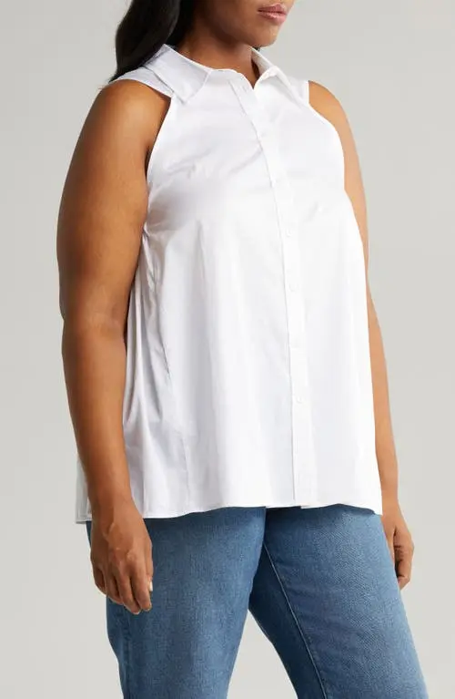 HARSHMAN Ziva Sleeveless Button-up Shirt - White