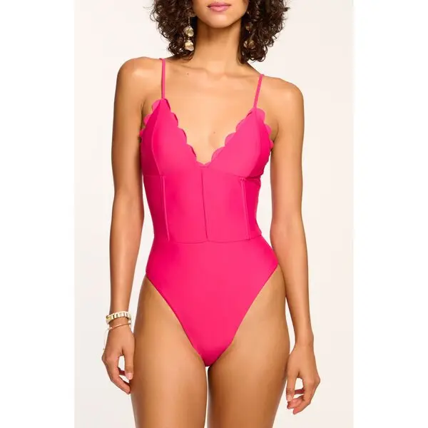 Ramy Brook Mikayla Scalloped One-piece Swimsuit - Perfect Pink