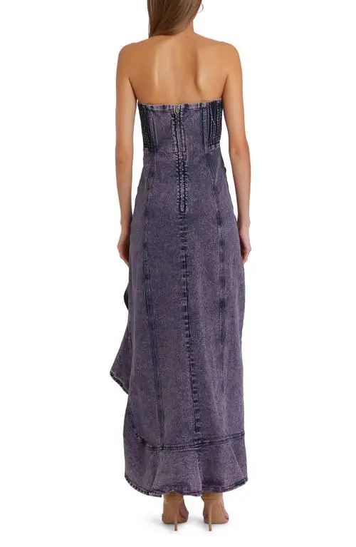 amanda uprichard symone denim dress Strapless Do Not Tumble Dry Style:22445R Maxi dress birthday gifts Upcycling? It's a thing.