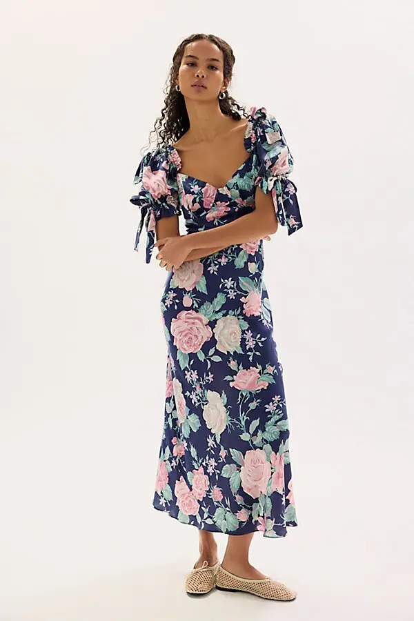 SELKIE The Poet Printed Slip Dress