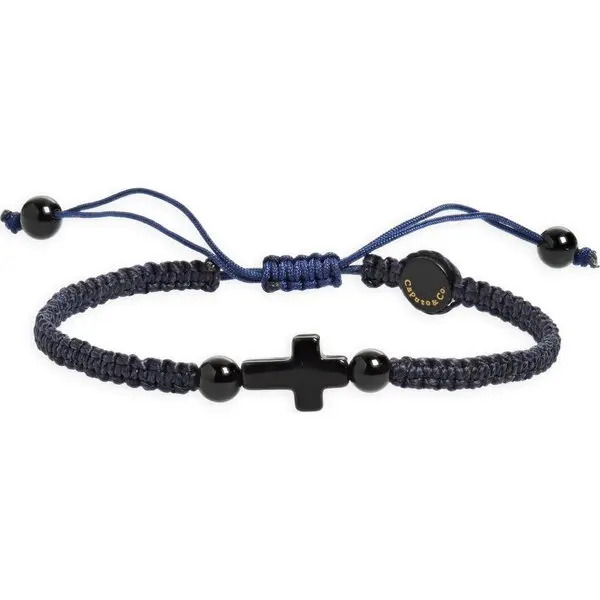 Caputo & Co Tiger's-eye Cross Macrame Bracelet