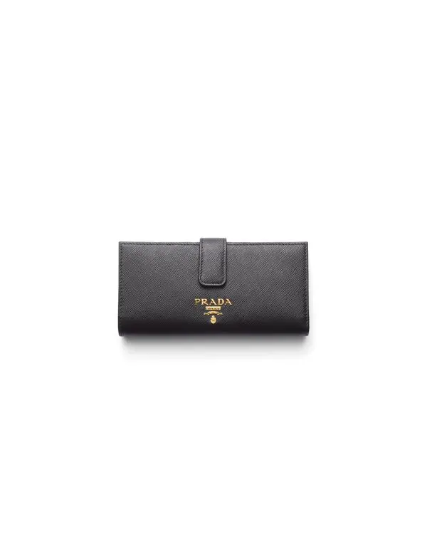 Prada Large Saffiano Leather Wallet - Black