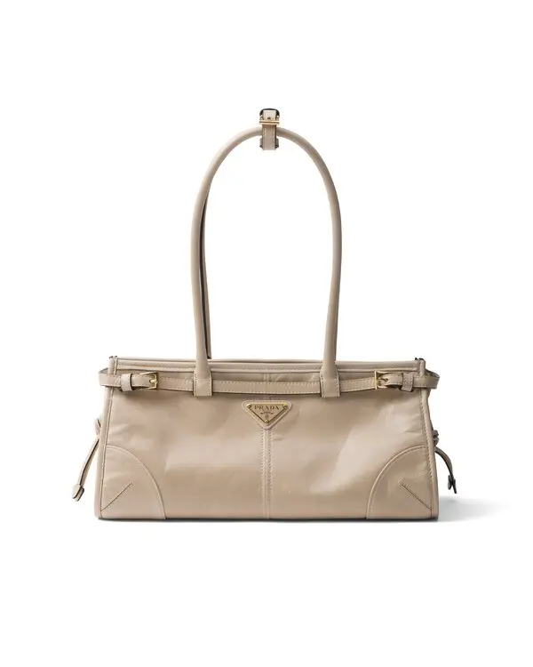 Prada Medium Leather Handbag - Neutral