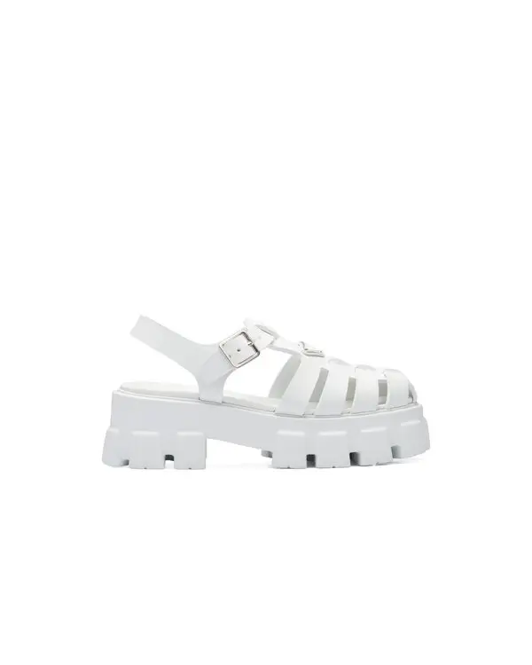 Prada Rubber Monolith Sandals - White