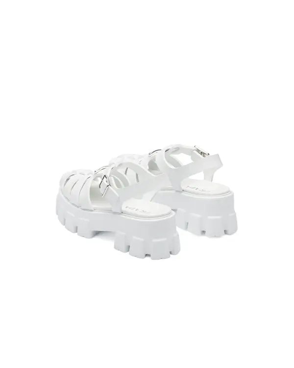 Prada Rubber Monolith Sandals - White