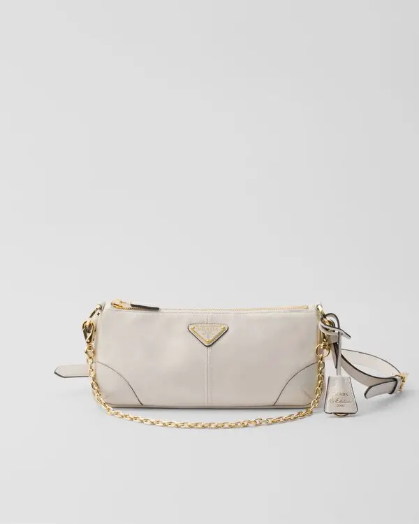 Prada Re-edition 2002 Medium Leather Shoulder Bag - White