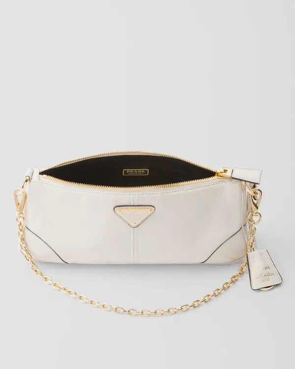 Prada Re-edition 2002 Medium Leather Shoulder Bag - White